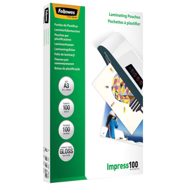 Folija za plastificiranje 100my A3 sjajna pk100 Fellowes 5351205