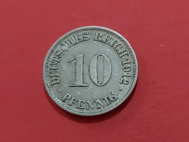 Nemačka - 10 reis pfennig 1912 god