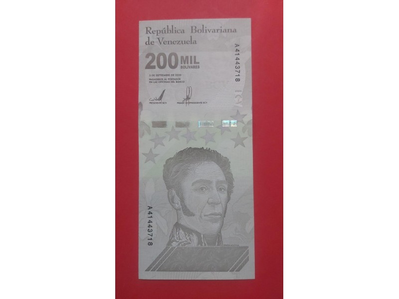 200.000.000 bolivares 2020 god Venecuela UNC