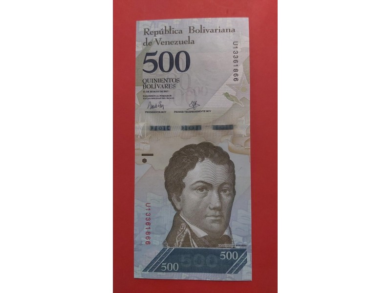 500 bolivares 2017 god Venecuela UNC