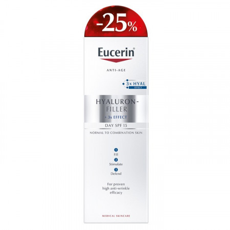 EUCERIN Hyaluron-Filler Dnevna krema za normalnu i mešovitu kožu 50ml spf15 -25%