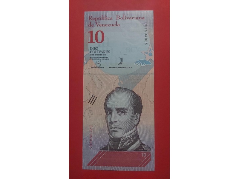 10 bolivares 2018 god Venecuela UNC