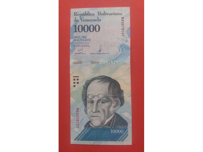 10.000 bolivares 2017 god Venecuela UNC