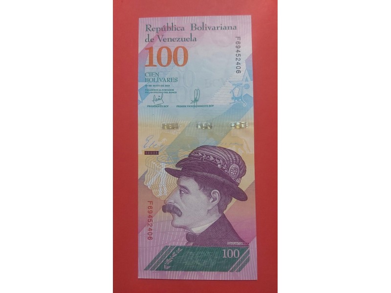 100 bolivares 2018 god Venecuela UNC