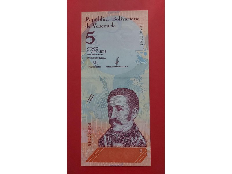 5 bolivares 2018 god Venecuela UNC