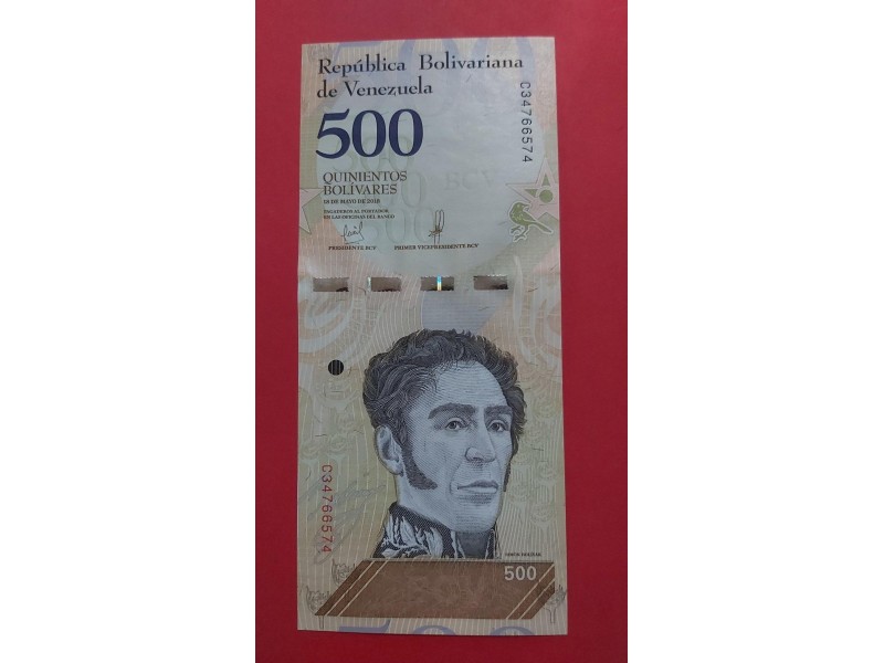 500 bolivares 2018 god Venecuela UNC