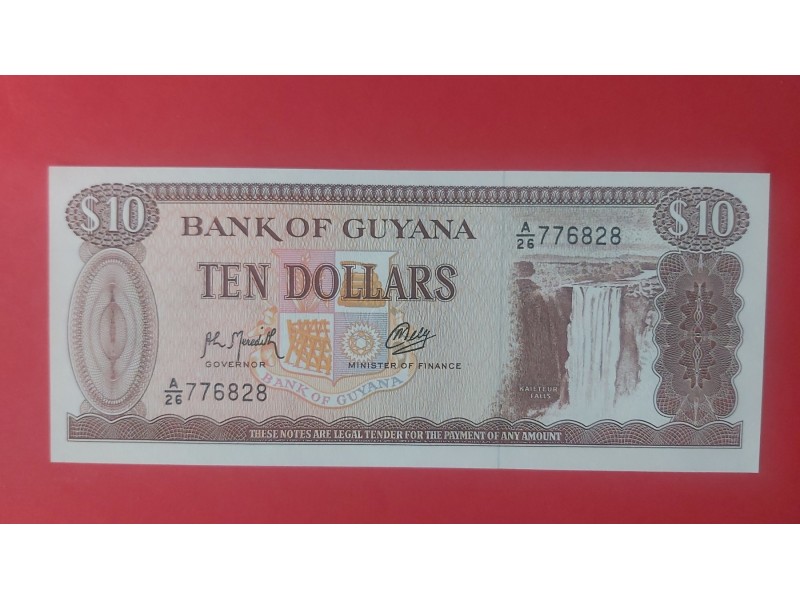 10 dollars 1992 god Gvajana UNC