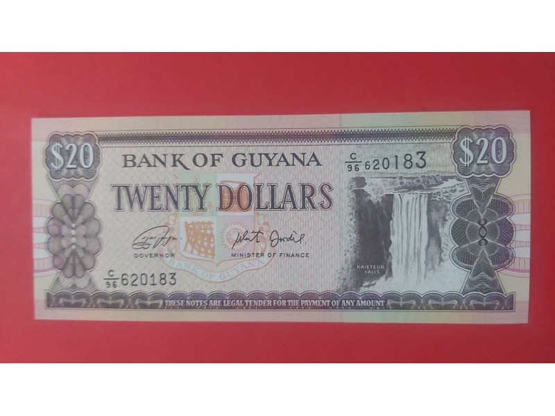 20 dollars 2018 god Gvajana UNC