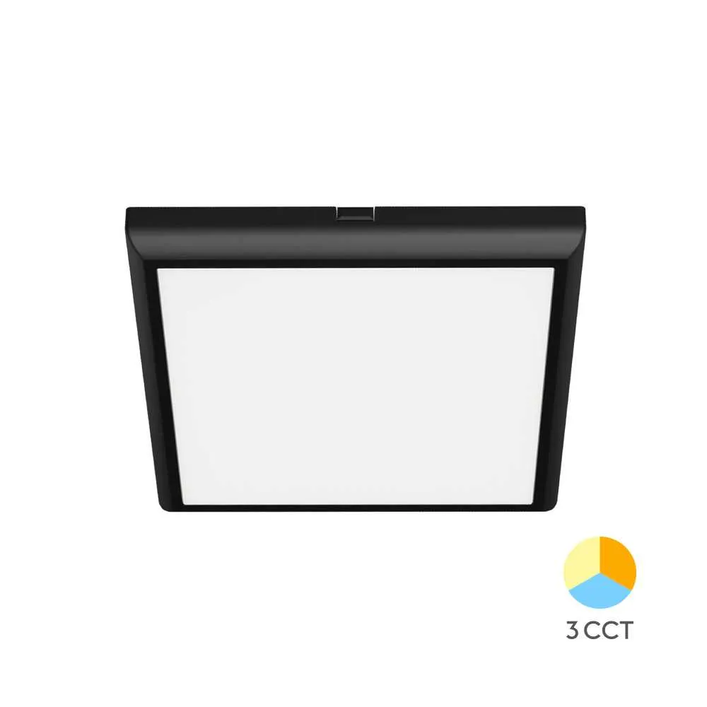 NADGRADNI LED PANEL 20W KVADRATNI CRNI 3U1