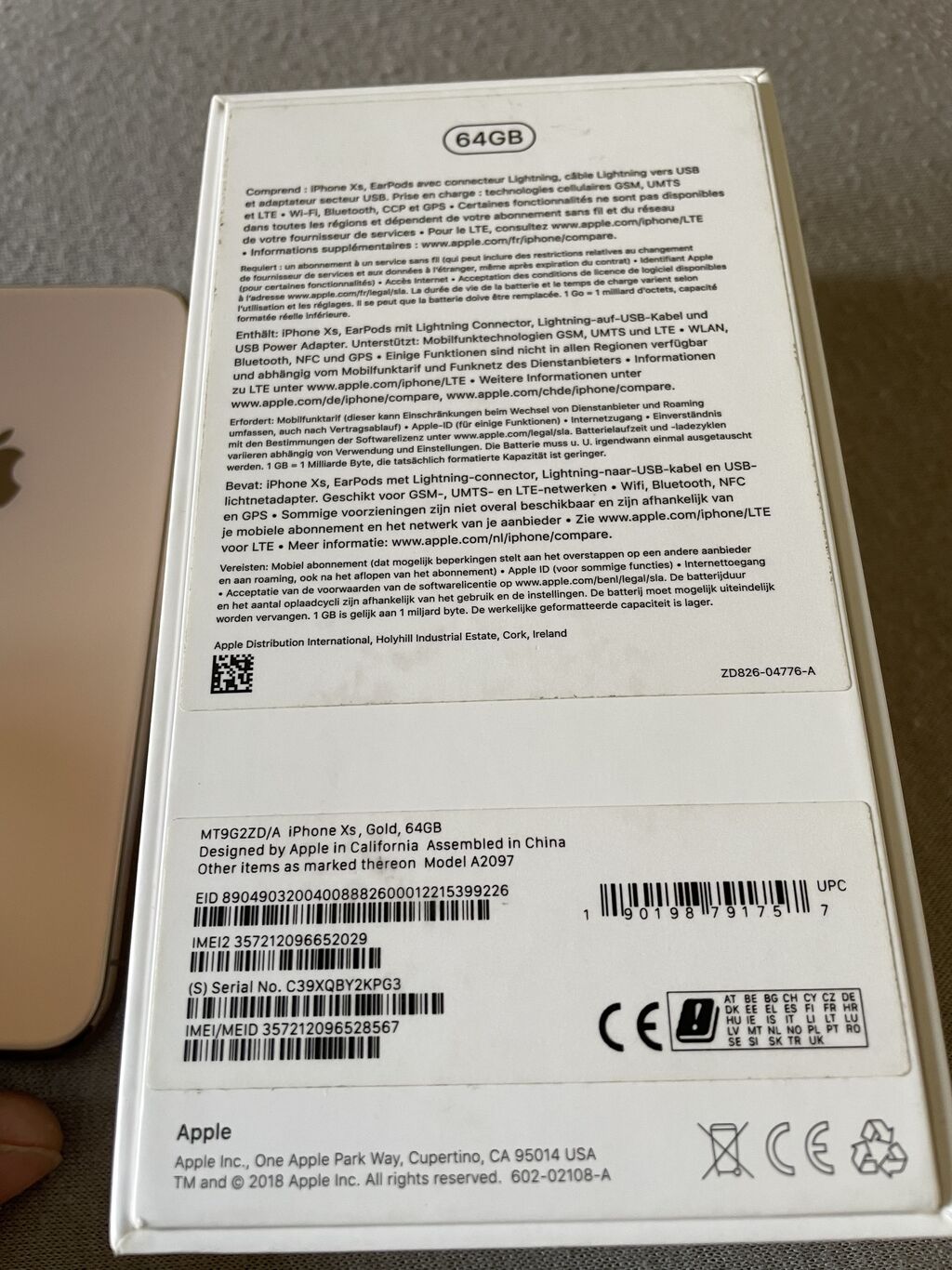 Apple iPhone iPhone Xs, 64 GB, Rose Gold, Face ID