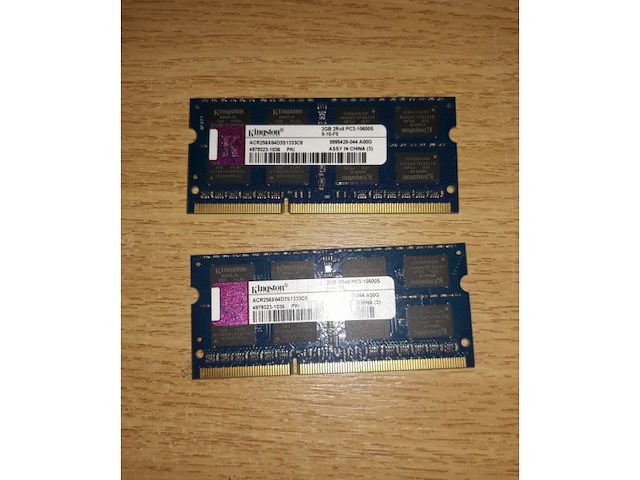 Kingston 2x2gb ddr3 1333mhz za laptop