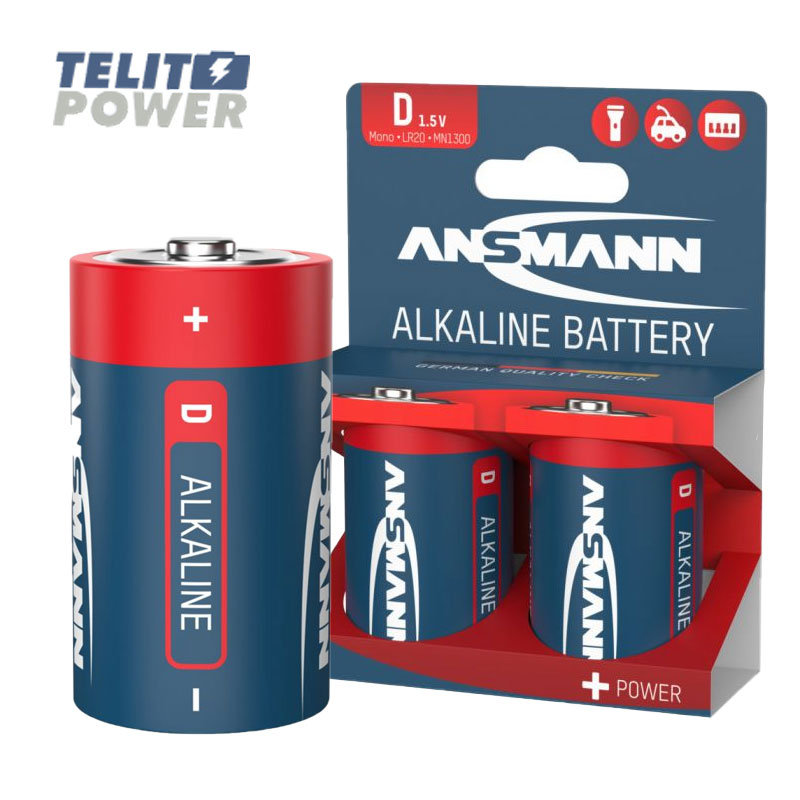Alkalna baterija 1.5V LR20 (D) ANSMANN - blister