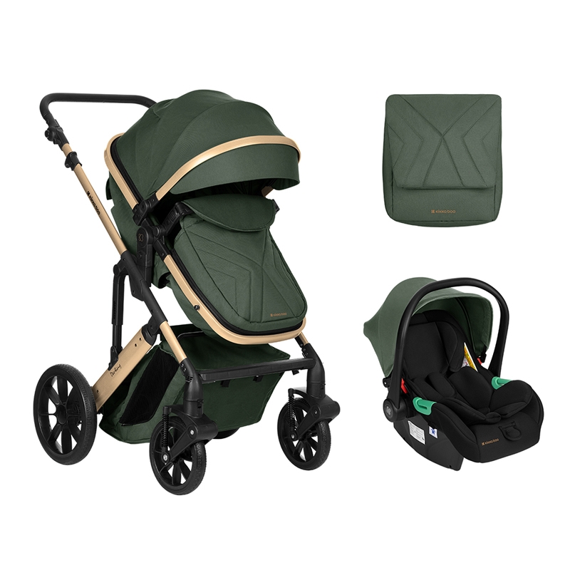 Kikka Boo Darling Premium kombinovana kolica 3u1 Army Green i-Size 2024