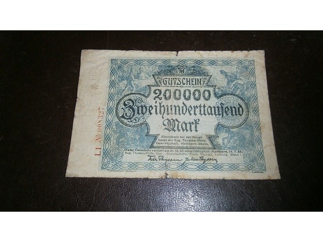 GERMANY 200.000 MARK 1923