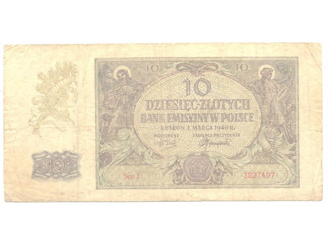 Poljska 10 zlota 1940