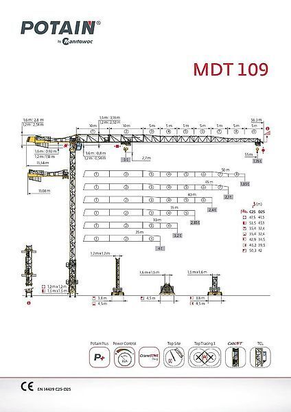 Potain MDT 109 toranjska dizalica