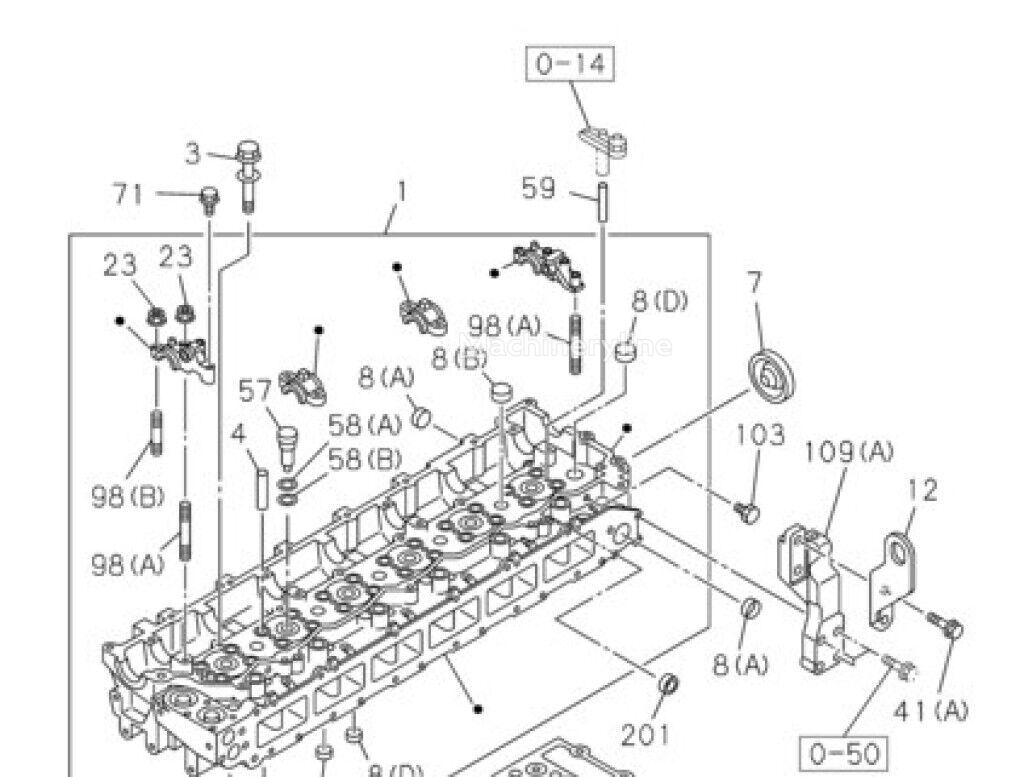Case 47607715R glava cilindra za CX300C bagera
