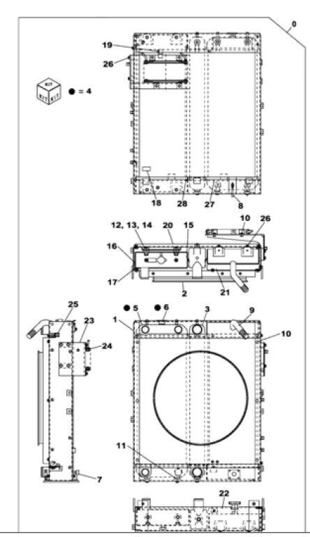 Case KNH10451 radijator za hlađenje motora za CX130B građevinske mašine