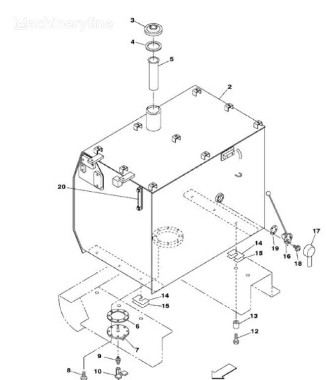 Case KTH11001 KTH11001 rezervoar za gorivo za CX470B građevinske mašine