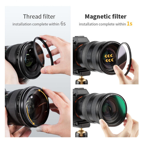 K&F Concept 52mm Nano-X Magnetic Black Mist Filter 1/4 + Adapter Ring & Lens Cap SKU.1817