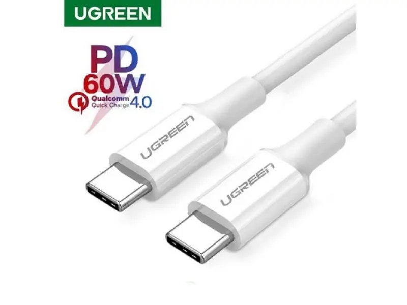 UGREEN US264 USB kabl 2.0 Type C na TYPE C, 2m, Beli