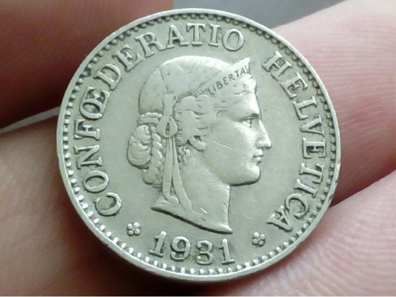 Svajcarska, 10 rapena 1931