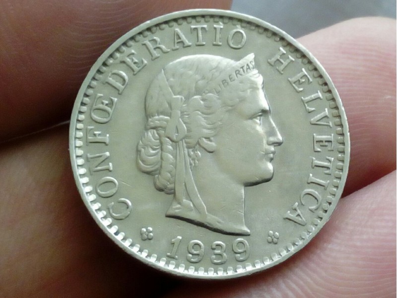 Svajcarska, 20 rapena 1939