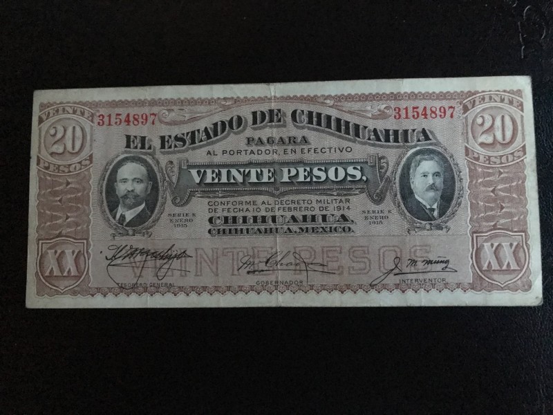 MEXICO 20 PESOS.1915.