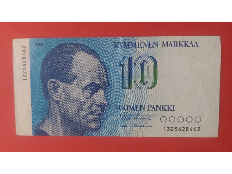 10 markkaa 1986 god Finska Vf