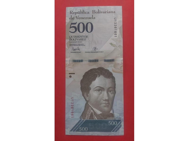 500 bolivares 2017 god Venecuela UNC