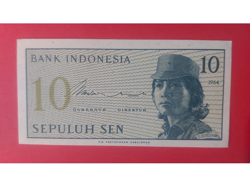 10 sen 1964 god Indonezija aUNC