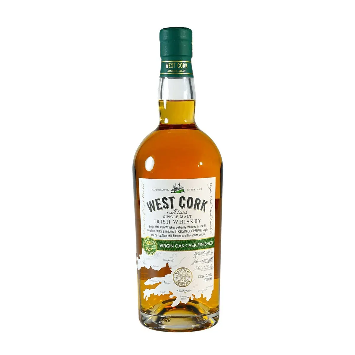 West Cork Virgin Oak Cask Viski, 0.7l