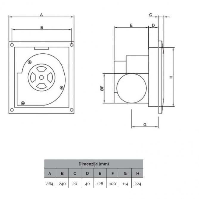 BVN-VENTILATOR BPR 1015 PLAFONSKI