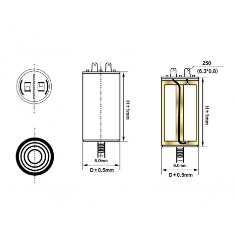 KONDEZATOR 6MF GMC 4PIN 450V/50HZ