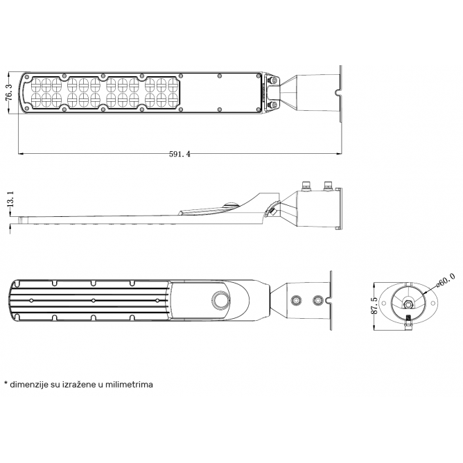 LED ULICNA SVETILJKA RA-100W 6000K