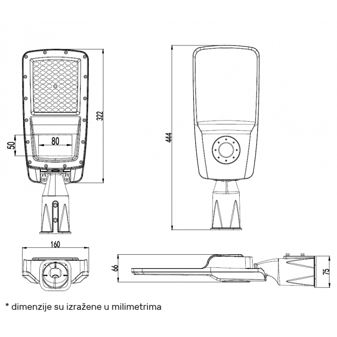 LED ULICNA SVETILJKA RX-H 50W 4000K