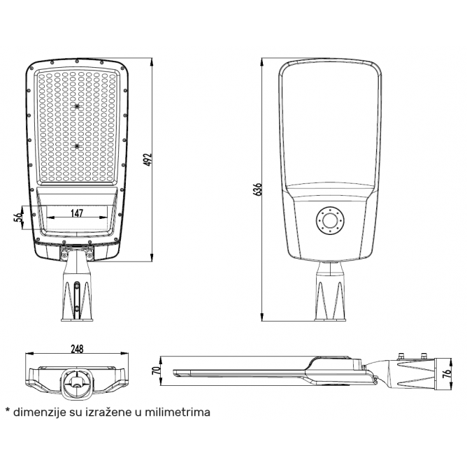 LED ULICNA SVETILJKA RX-H 150W 4000K