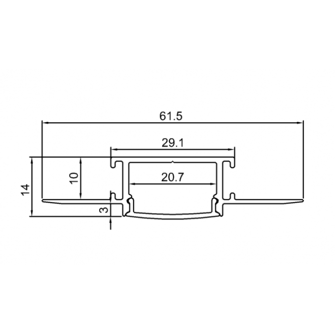 LED PROFIL LL-ALP071 KOMPLET SIVI