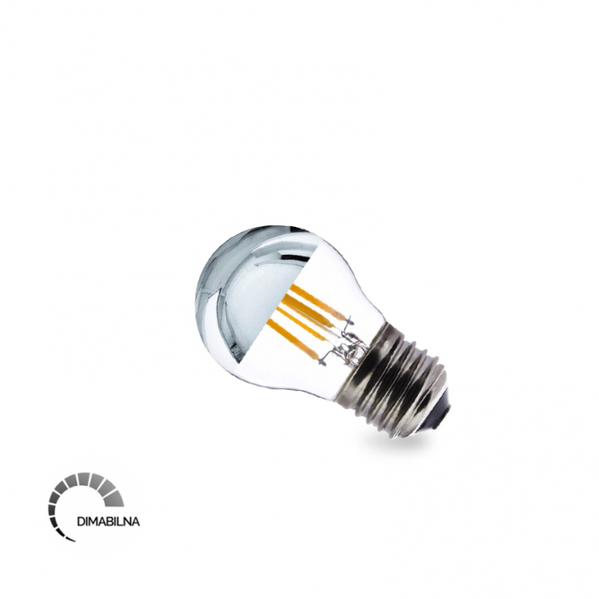 LED SIJALICA FILAMENT DIM G45 4W E27 2700K 470LM TOP SILVER