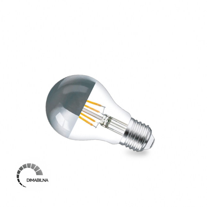 LED SIJALICA FILAMENT DIM A60 6W E27 2700K 600LM TOP SILVER