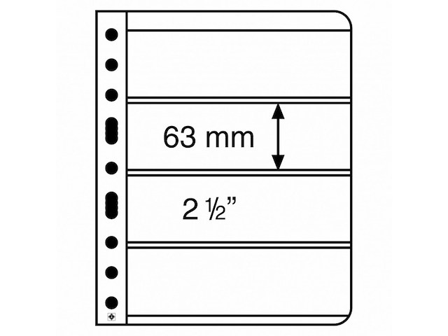 Stranice četri polja 195x63mm providna VARIO