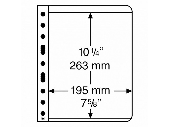 Stranice jedno polje 195x263 mm providna VARIO