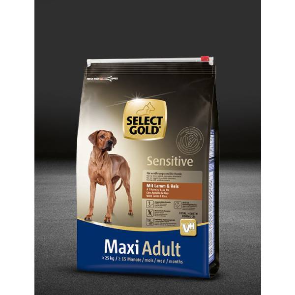 Select Gold Dog Sensitive Maxi Adult jagnjetina&pirinač - 12 kg