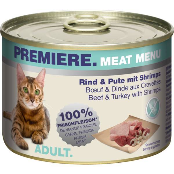Premiere Cat Meat Menu Adult, govedina, curetina i skampi - 200 g