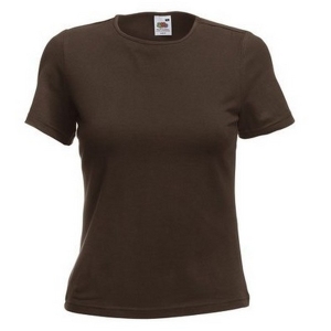 Lady-Fit Crew Neck Tee Chocolate S