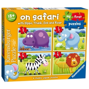 Ravensburger puzzle (slagalice) - Moje prve puzzle, 4 u 1, safari