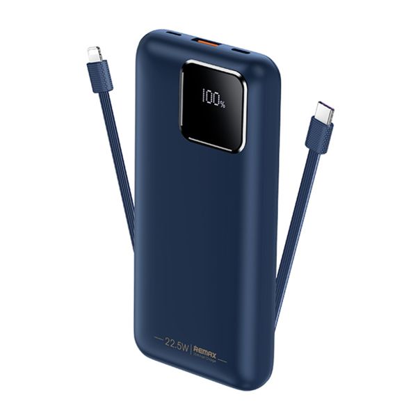 REMAX Power Bank Suji Series PD 20W+QC 22.5W Fast Charging Cabled 20000mAh RPP-513, plava