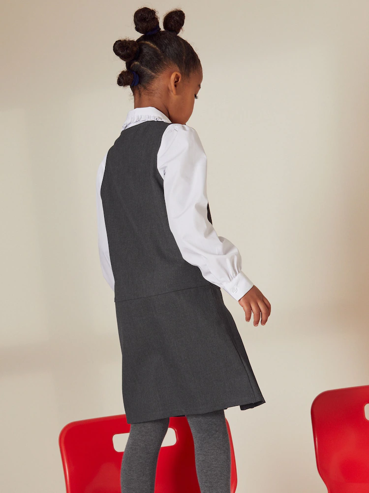 Grey Regular Fit Zip Front School Pinafore (3-14yrs)