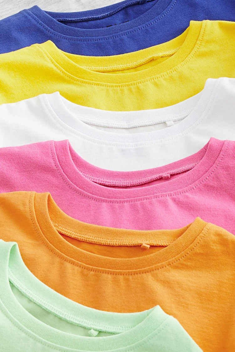 Bright Multicolour 100% Cotton Long Sleeve T-Shirts 7 Pack (3mths-7yrs)