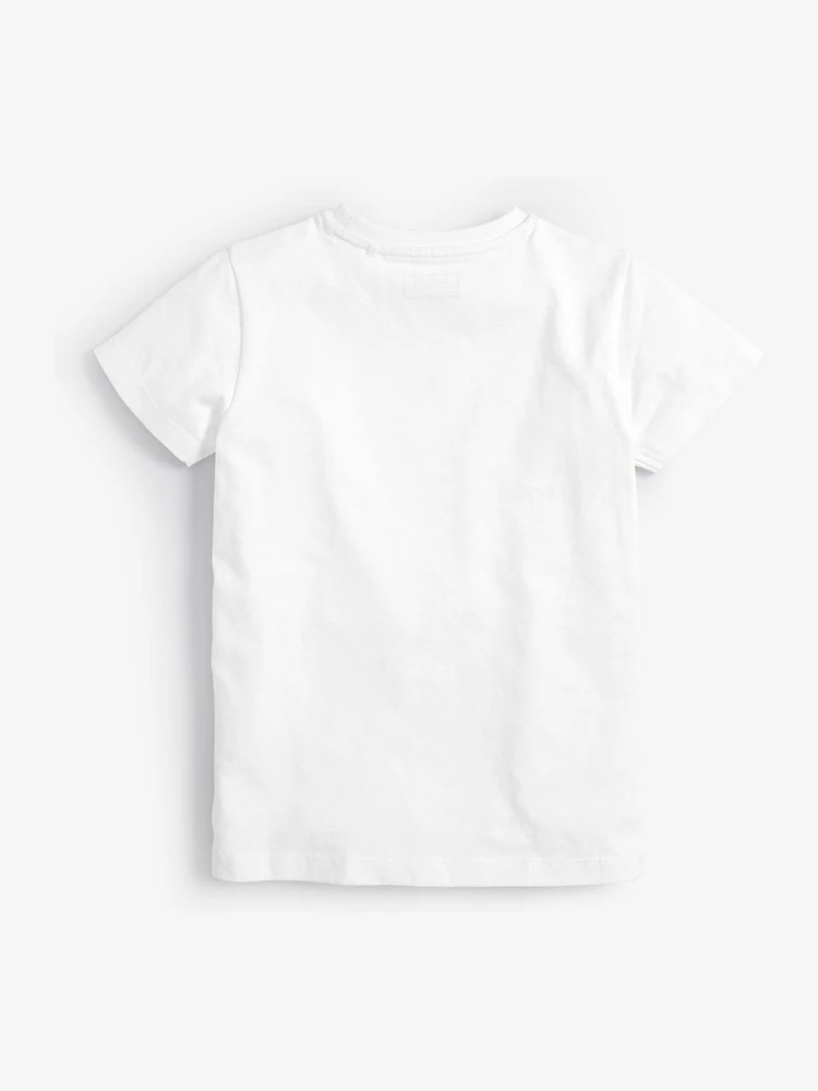 White 100% Cotton Short Sleeve T-Shirts 5 Pack (3-16yrs)